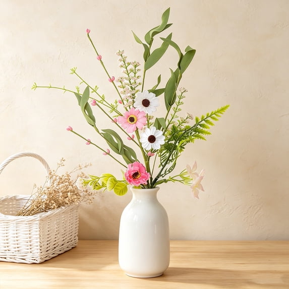 Bcylexb Artificial Fake Flower Stems, 16.5" Artificial Floral Bouquet ...