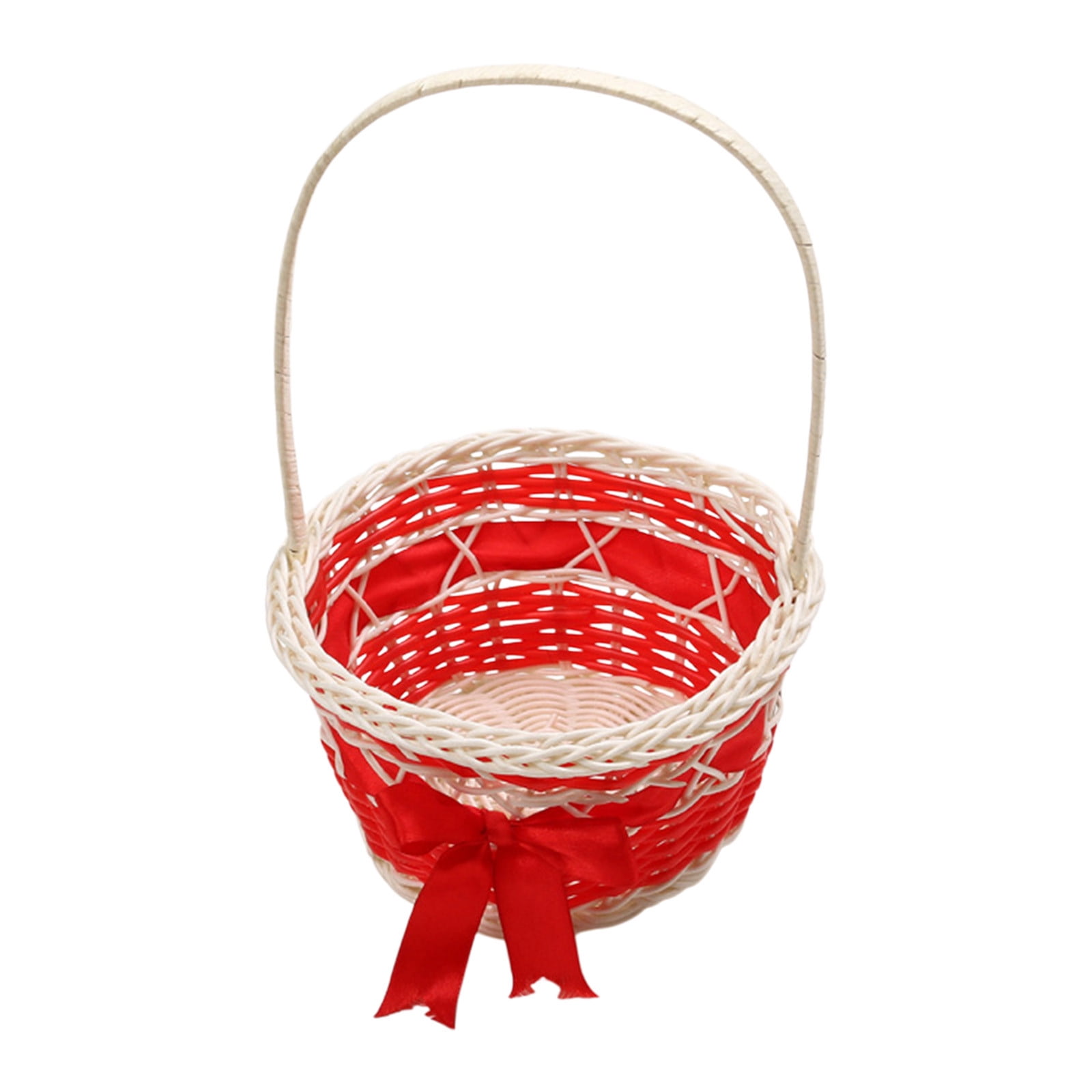 Bcylexb Round Woven Easter Basket with Handle for Easter Eggs, Storage ...