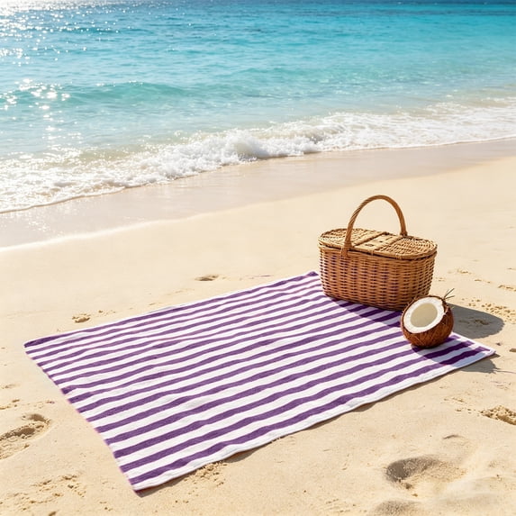 Bcylexb Soft Striped Beach Towel, 30"x 59" Microfiber Pool Towels ...