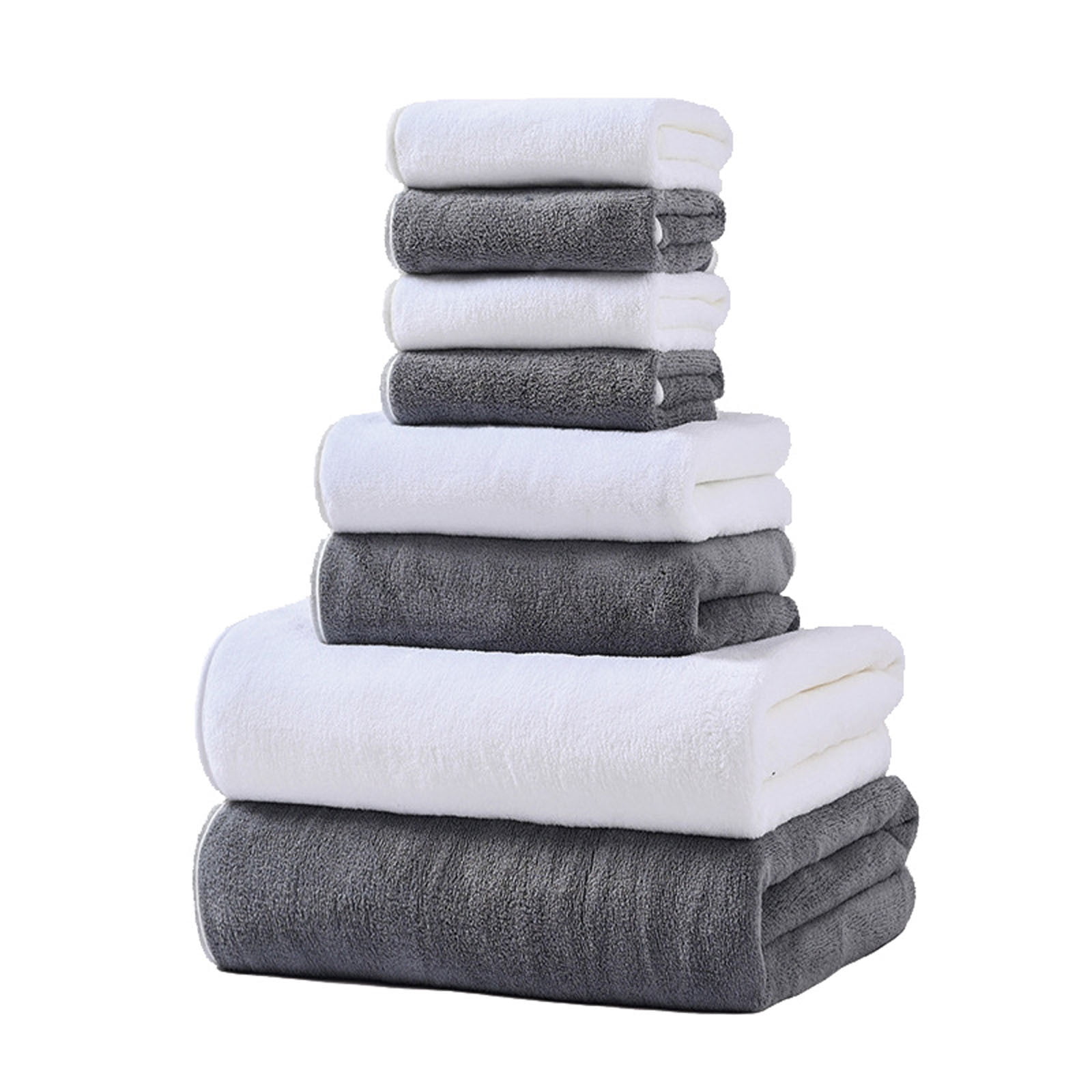 Bcylexb Towels Clearance! Cotton 8-Piece Towel Set 2 Bath Towels 2 Hand Towels 4 Washcloths ...