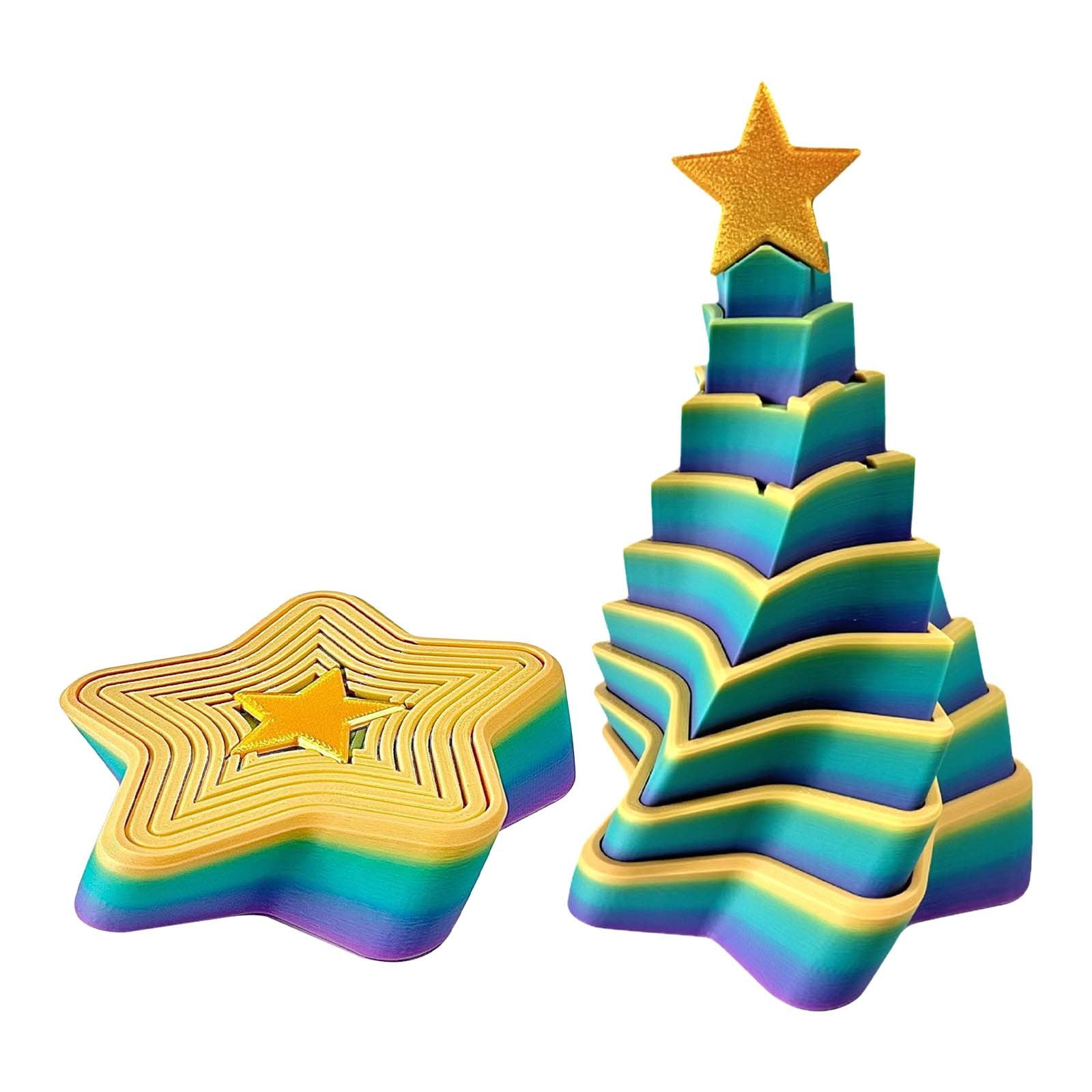 Bcylexb Toys Toddler Toys Telescopic Christmas Tree 3D Printed Toy ...