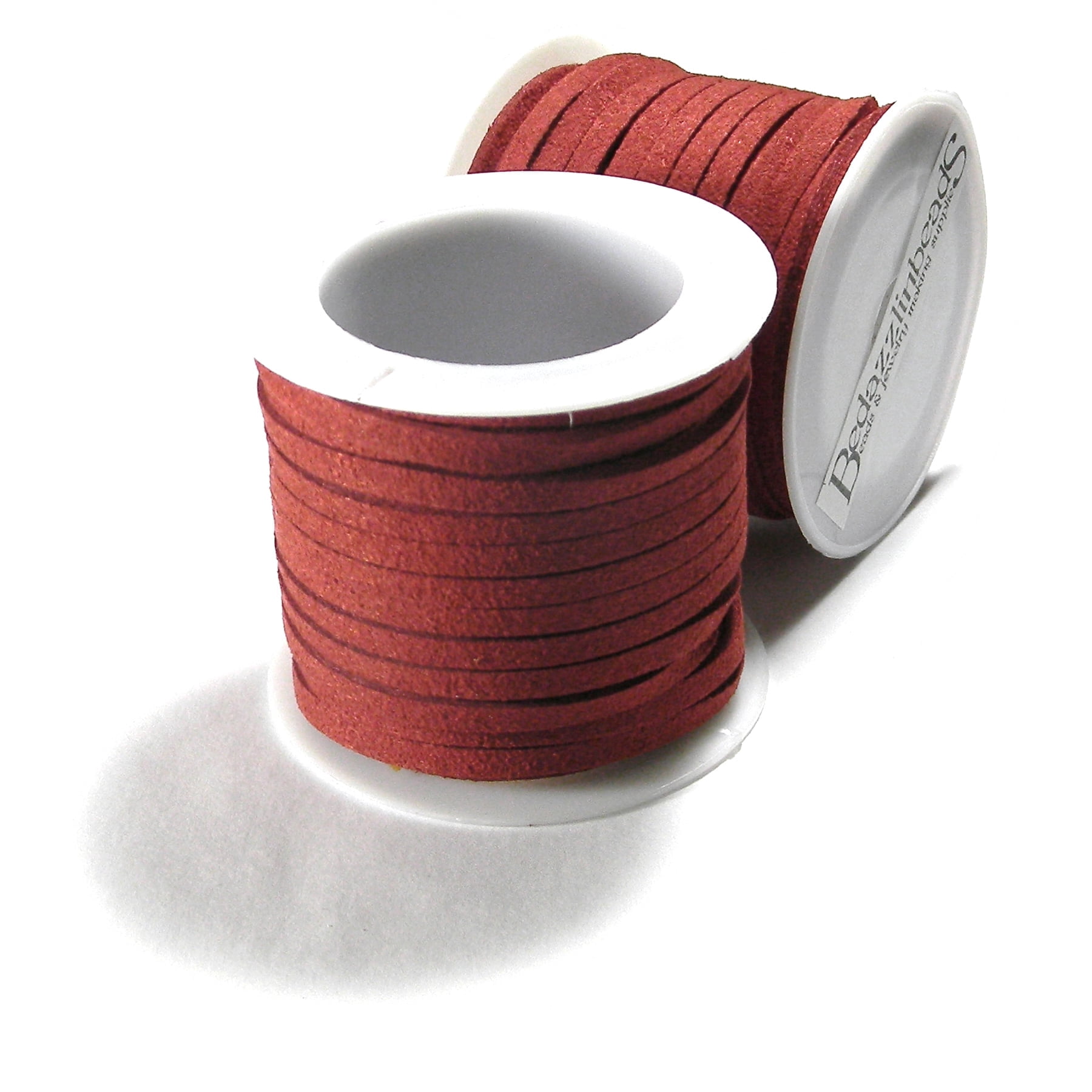 BdBeads Red Faux Suede Leather Flat Cording, 3mm Wide, 15 Foot Spool ...