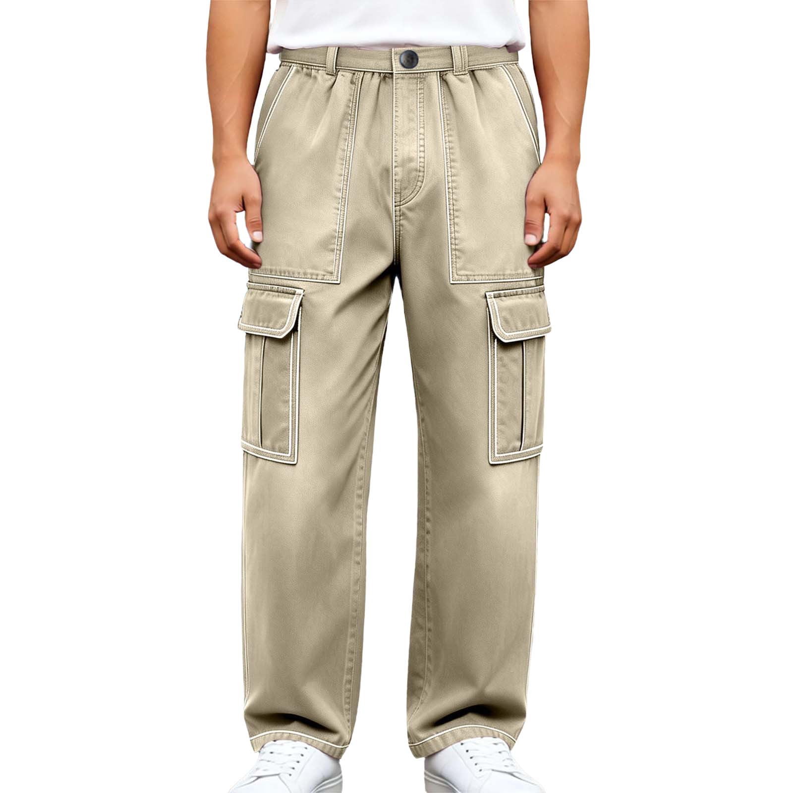 BdTemWBs Cargo Jeans for Men Baggy Straight Leg Sweatpants with Large ...