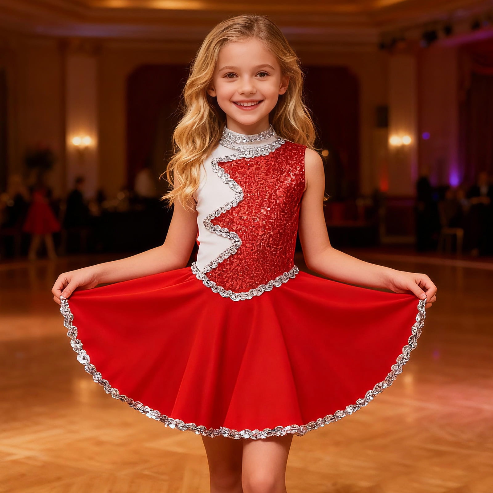 BdTemWBs Girls Stain Pageant Interview Dresses Knee Length Suit for ...