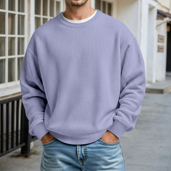 BdTemWBs Mens Solid Sweatshirt Lightweight Fashion Long Sleeve Casual ...