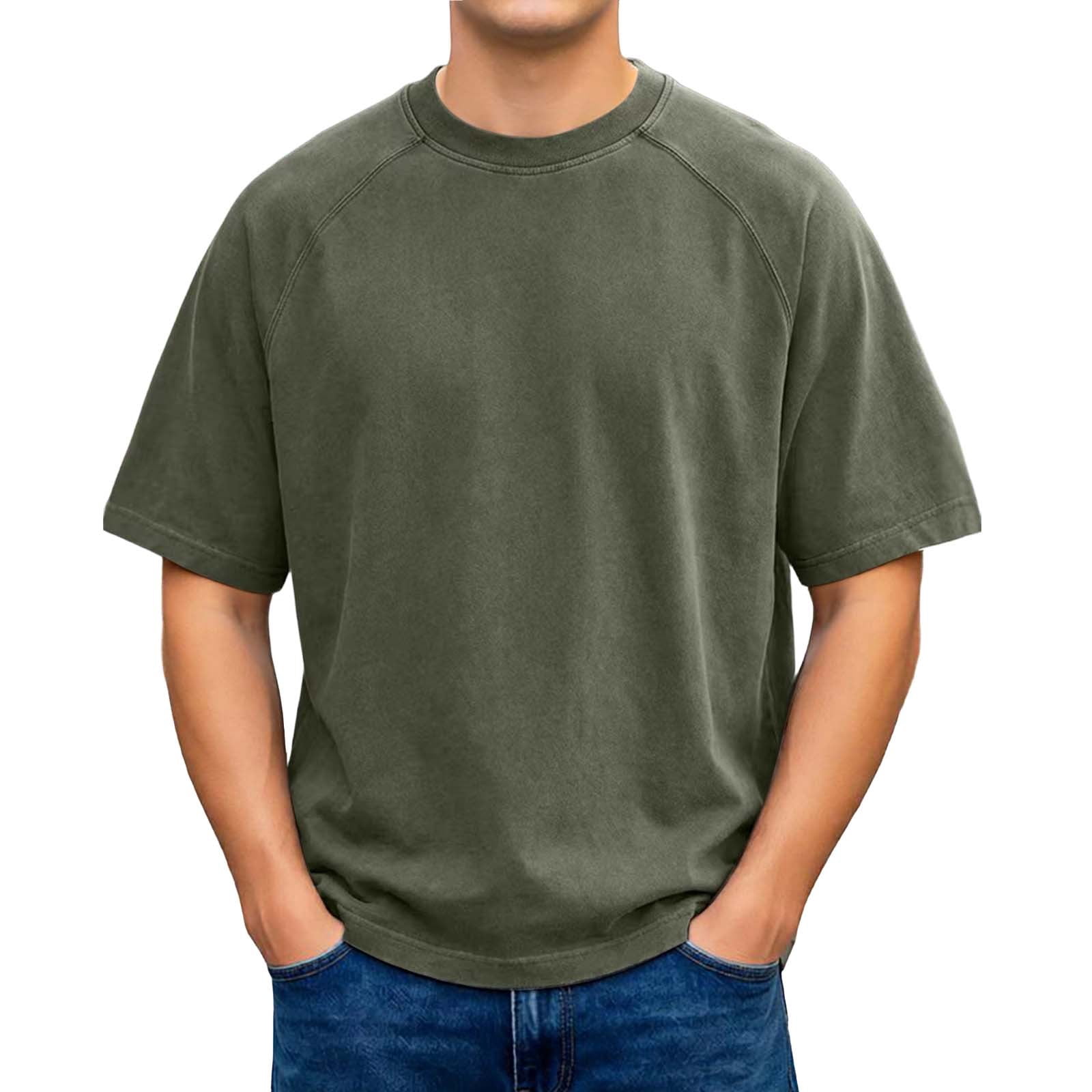 BdTemWBs Oversized T-Shirts for Men Short Sleeve Vintage Washed Basic ...