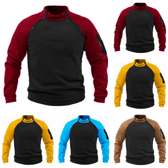BdTemWBs Sweatshirt For Men Fleece Lined Thermal Casual Long Sleeve ...