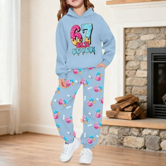 BdTemWBs Toddler Kids Hoodie Set - Six Seven Ice Cream Print Sweatsuit ...