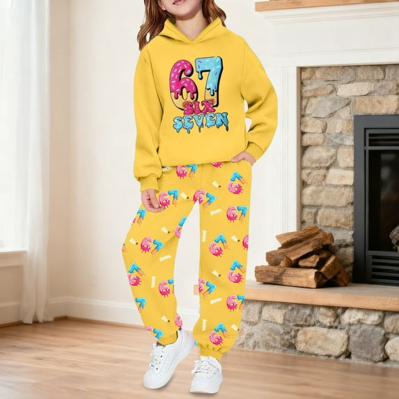BdTemWBs Toddler Kids Hoodie Set - Six Seven Ice Cream Print Sweatsuit ...