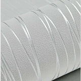 Bdday 53X910cm Modern Non-Woven Wallpaper Roll Glitter Stripe Textured ...