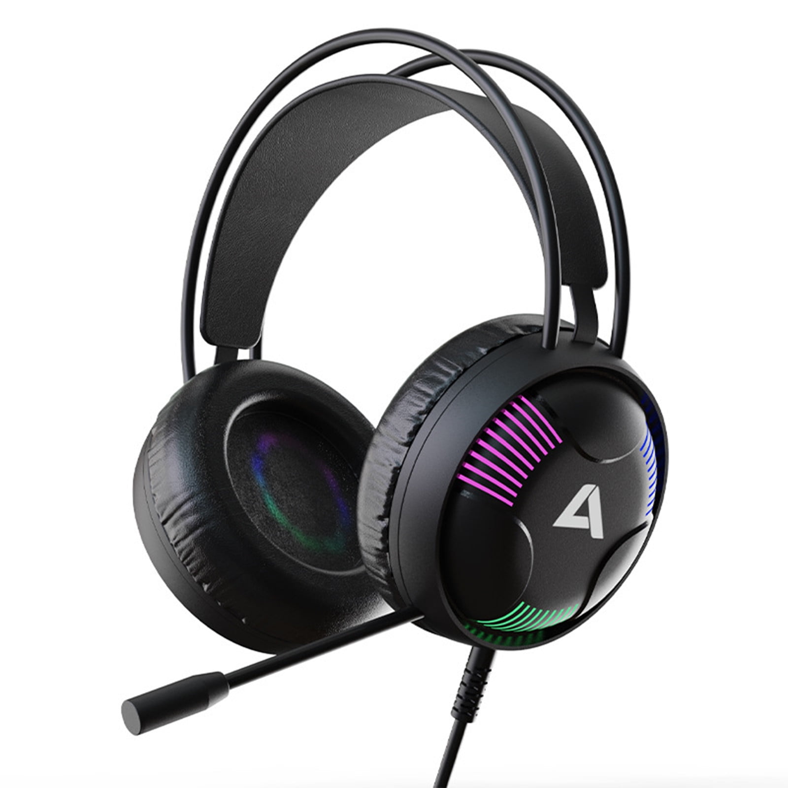 Bdday 7.1 Surround Sound LED Color Light Effect Soft Leather Headbeam ...