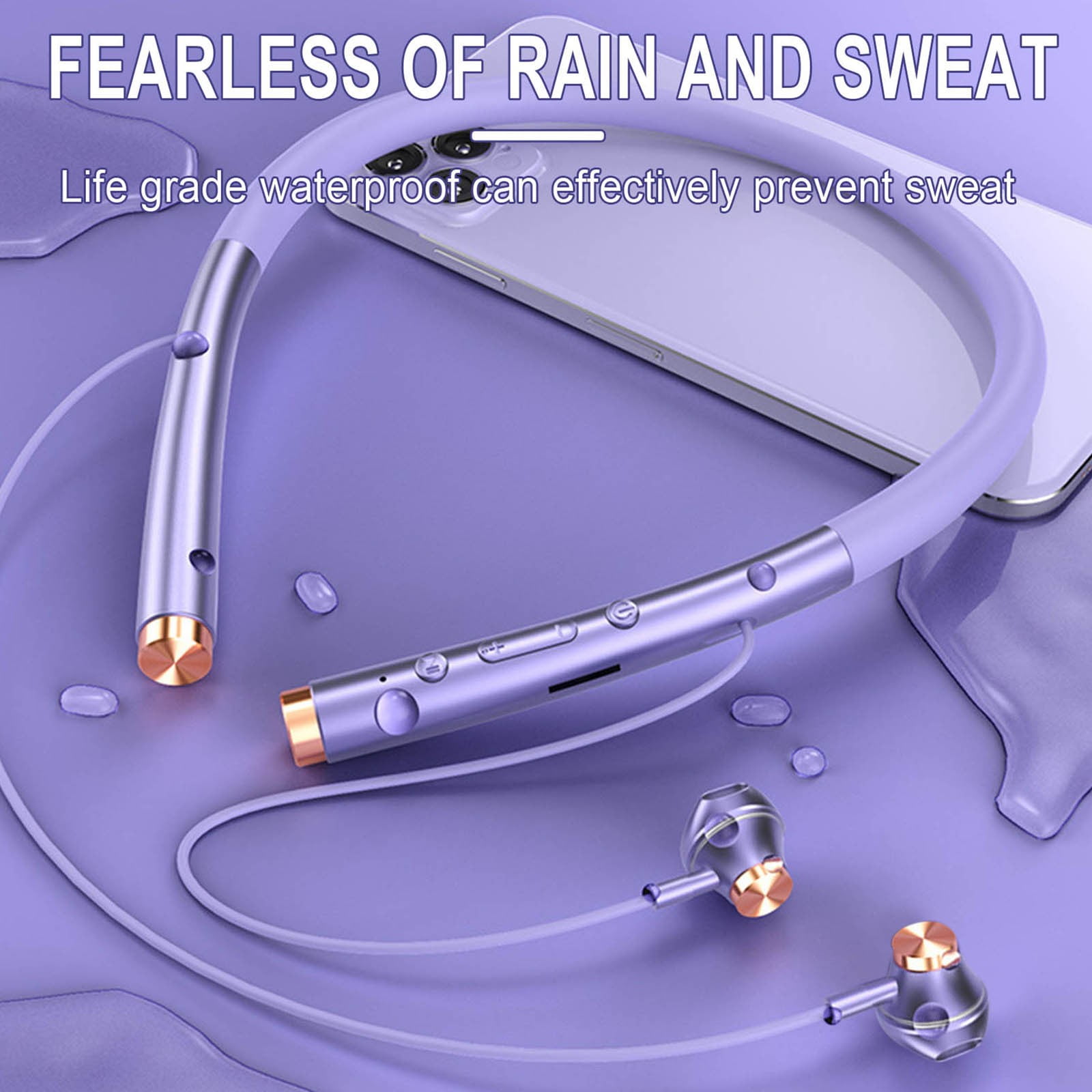 Bdday Bluetooth Headphones, Retractable Earbuds Wireless Bluetooth ...