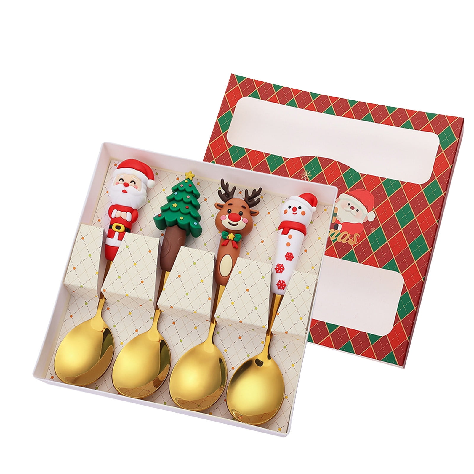 Bdday Christmas Spoon Set Cute Snowman Spoon Christmas Dessert Spoon ...