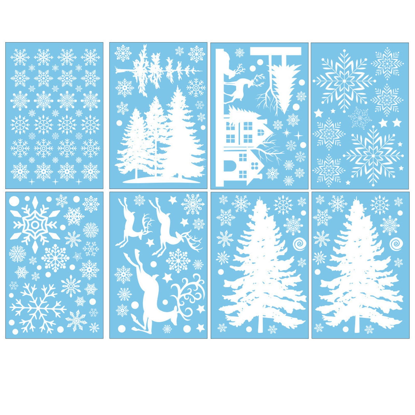 Bdday Christmas Stickers New White Christmas Tree Snow Window Stickers ...