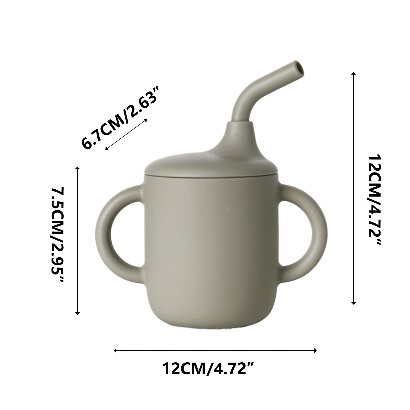 Bdday Cute Water Bottle Silica Gel Toddlers Sippy Cups with Straw and ...