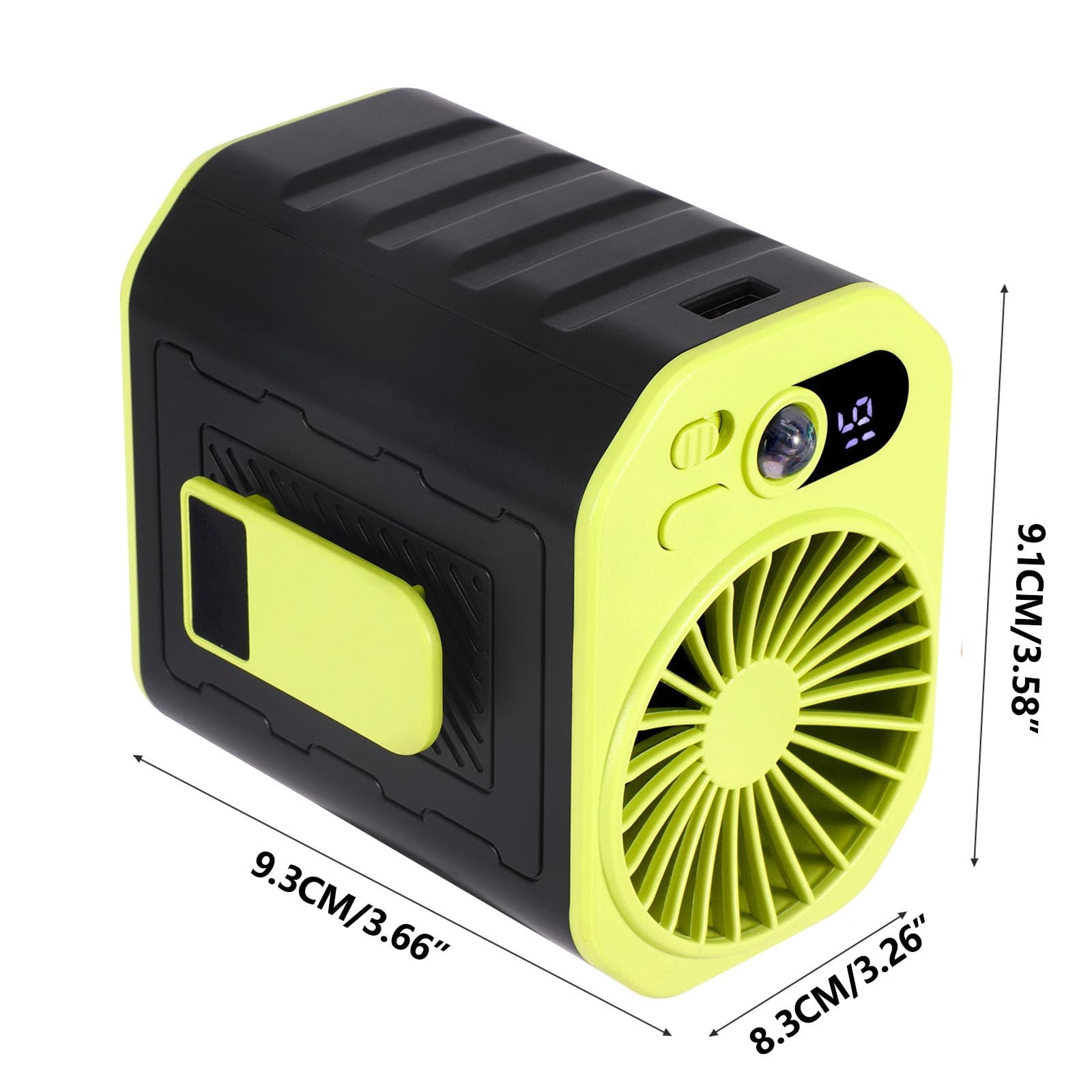 Bdday Desk Fans Small Quiet Outdoor Waist-Mounted Fan Digital Display ...
