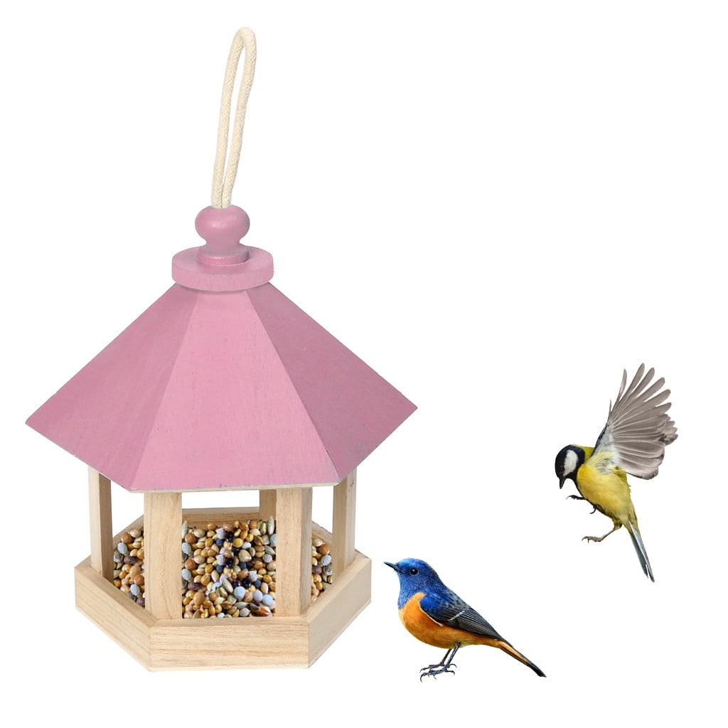 Bdday Kitchen Essentials Wooden Bird Feeder Hanging for Garden Yard ...