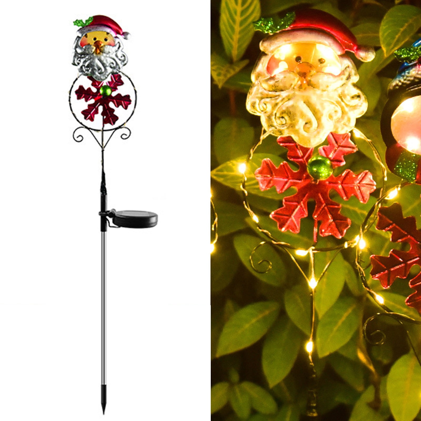 Bdday Solar Christmas Garden Stake Lights Snowman&Santa Claus Solar ...