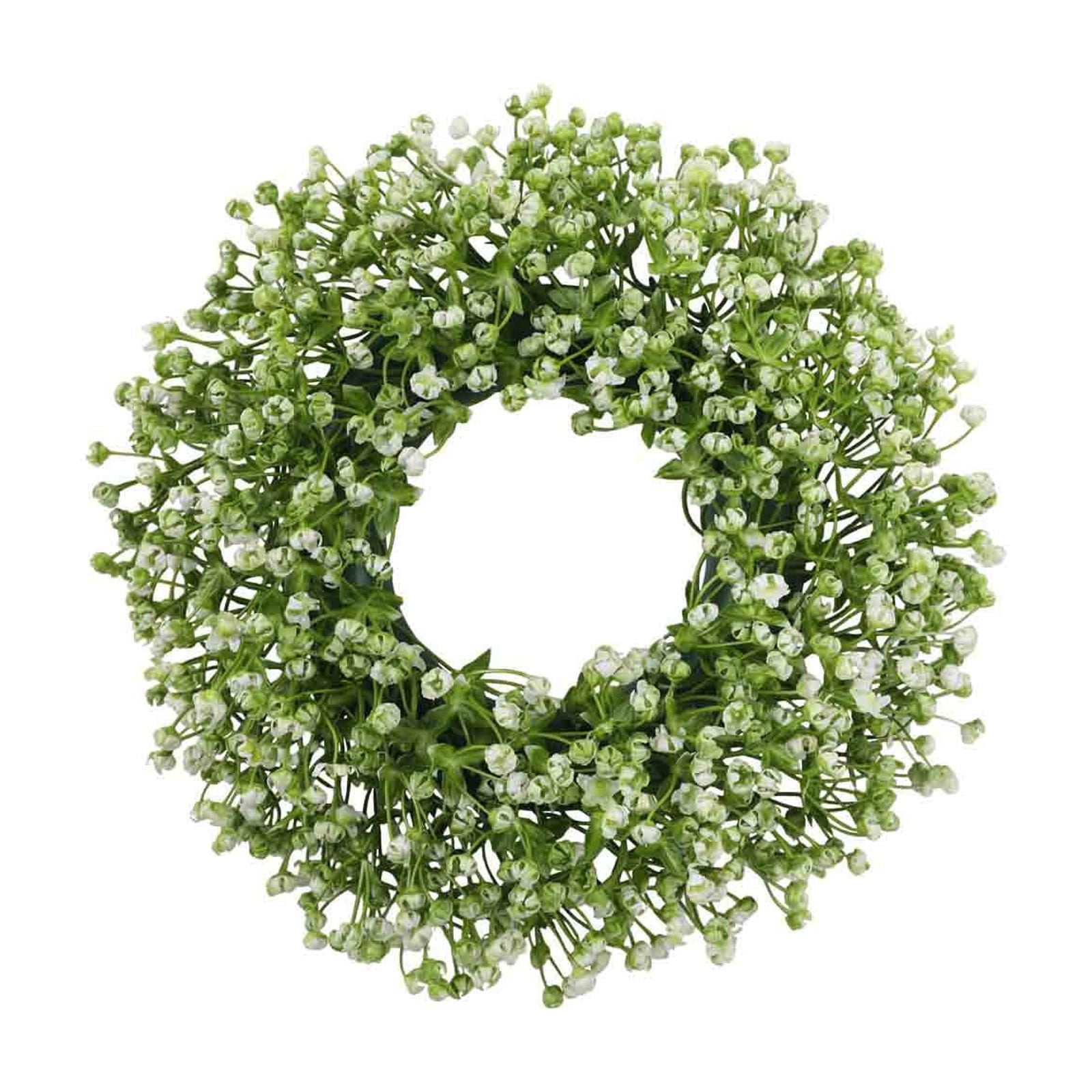 Bdday Spring Wreaths for Front Door Silk Artificial Rose Flower Wreath ...