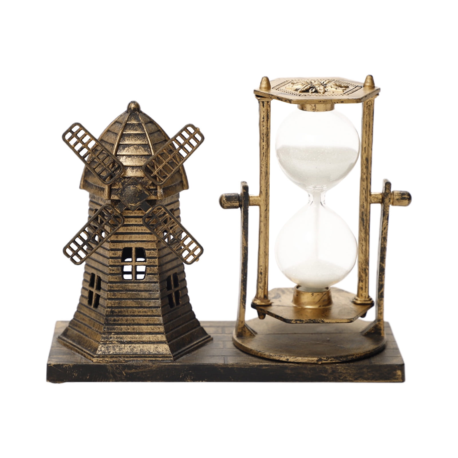 Bdday Vintage Windmill with Hourglass Home Table Decoration for Living ...