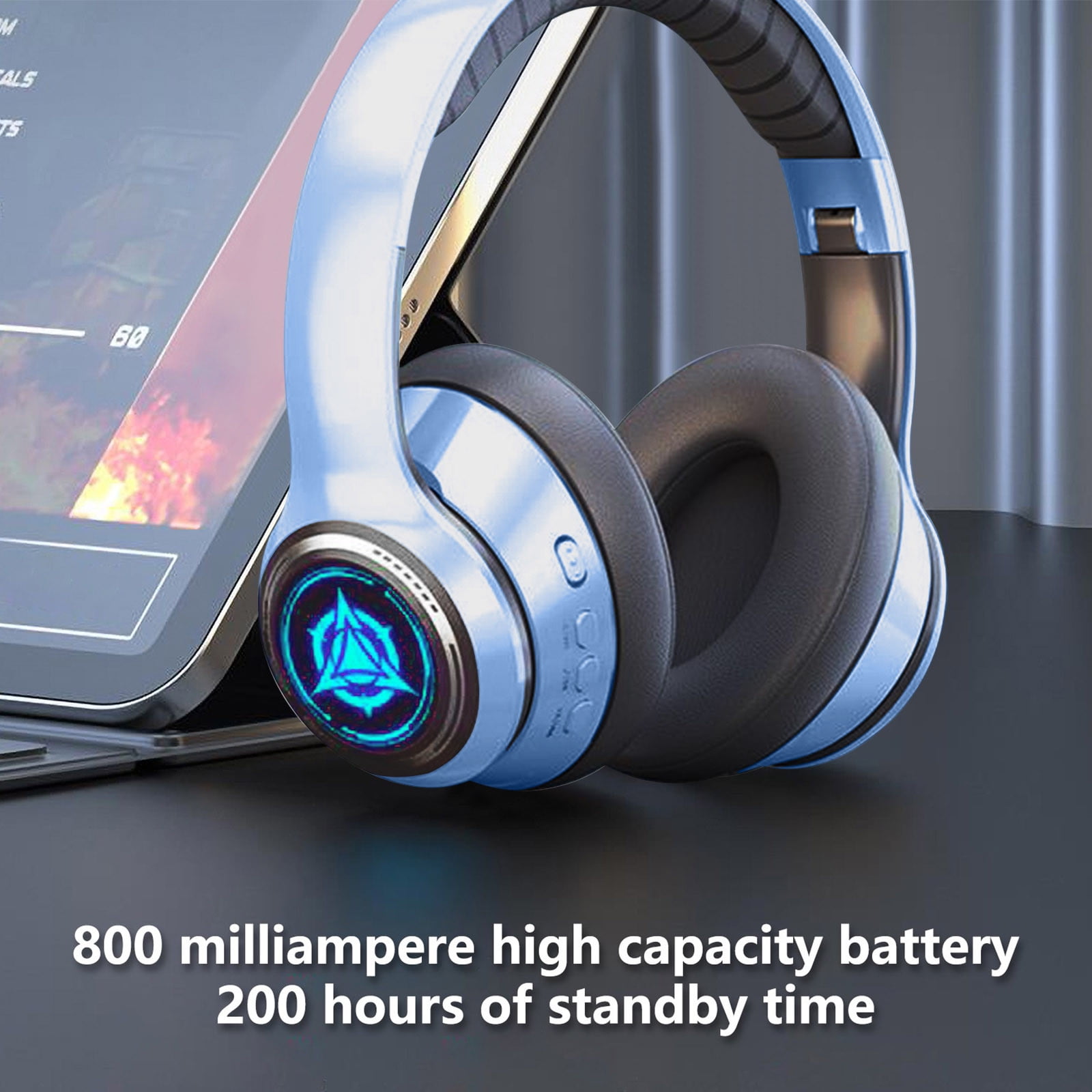 Bdday Wireless Gaming Headset Macaron Colored Luminous Seven Color ...