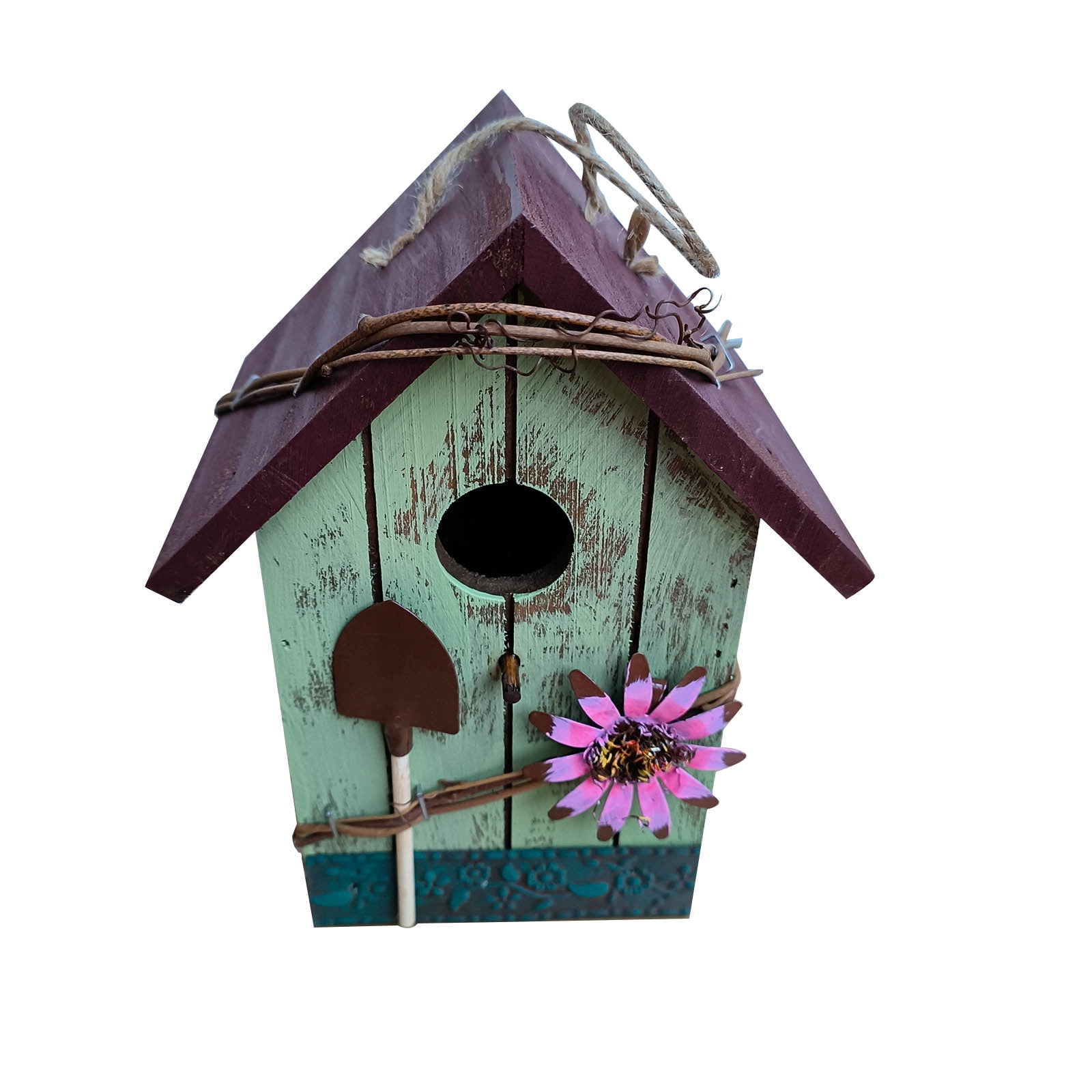 Bdday Wooden Bird House Nesting Box Hanging Bird Nests Home Garden ...