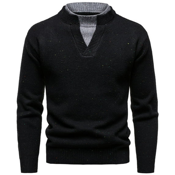 Bdfzl Fall Sweaters For Men V Neck Long Sleeve Pullover Knitwear Fake ...