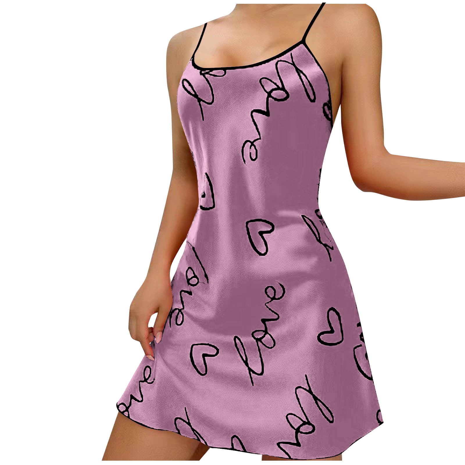 Bdfzl Pajamas Women Bathrobe Chemise Lingerie Satin Nightgown Sleepwear ...