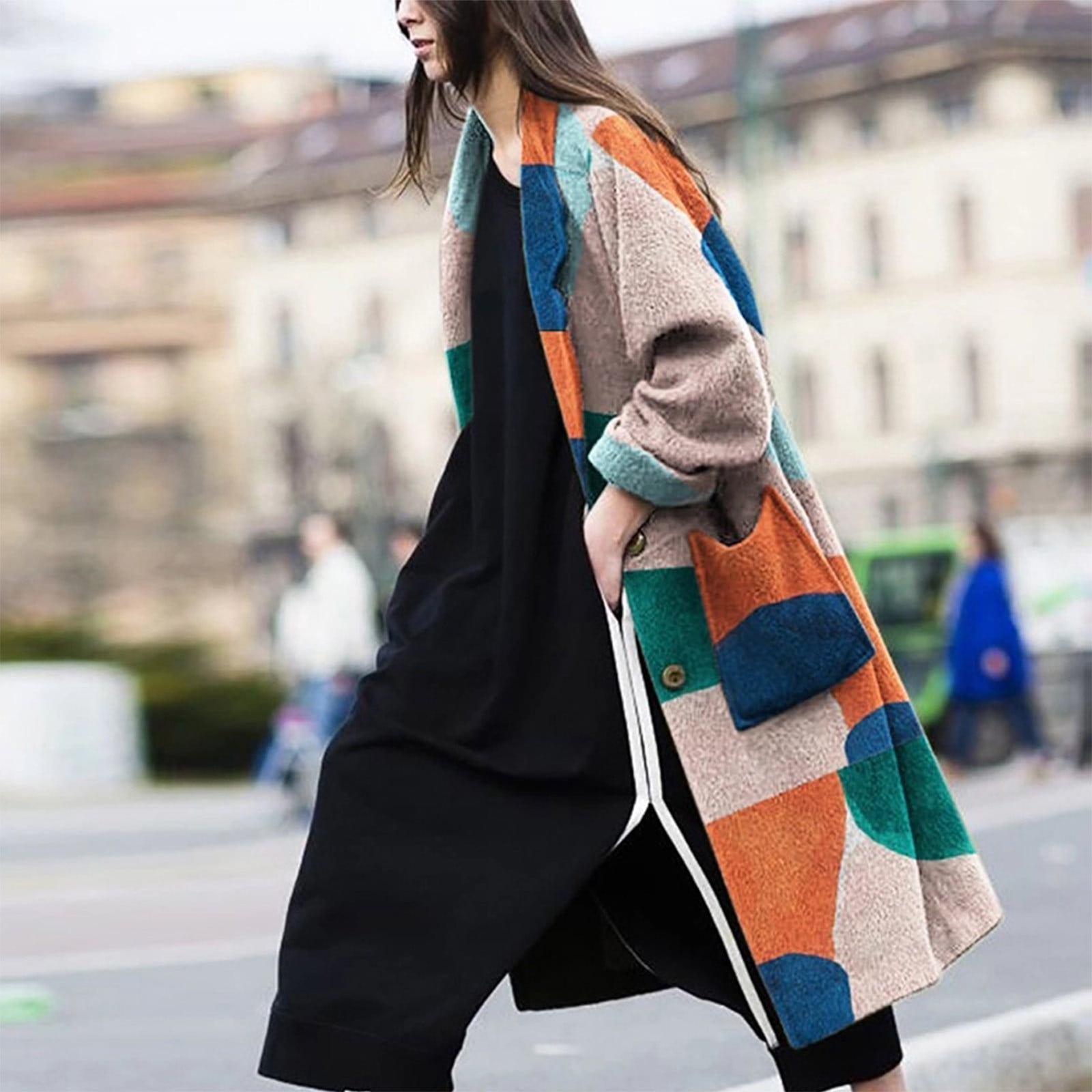 Bdfzl Trench Coats for Women Long Coat Fall/Winter Fashion 2024 Peacoat ...