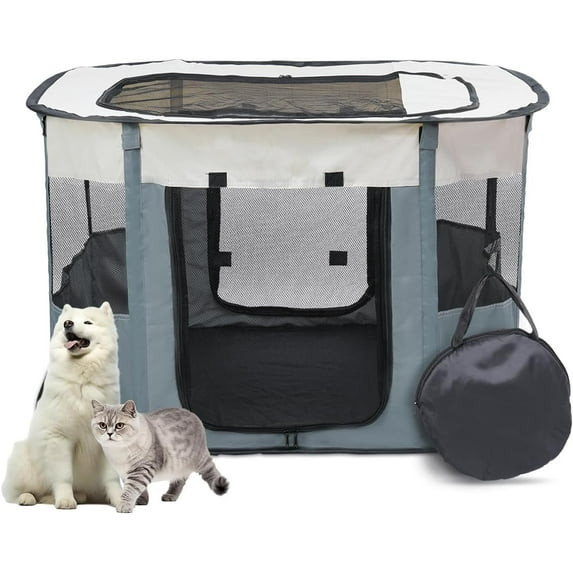 Bdor Dog Playpen, Portable Pet Playpen Tent Cage Kennel with Zipper Top ...