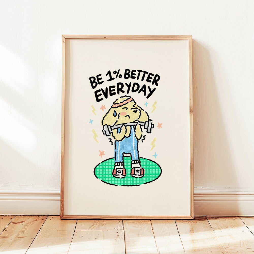 Be 1% Better Everyday Print, Positive Affirmation Poster, Room Wall ...