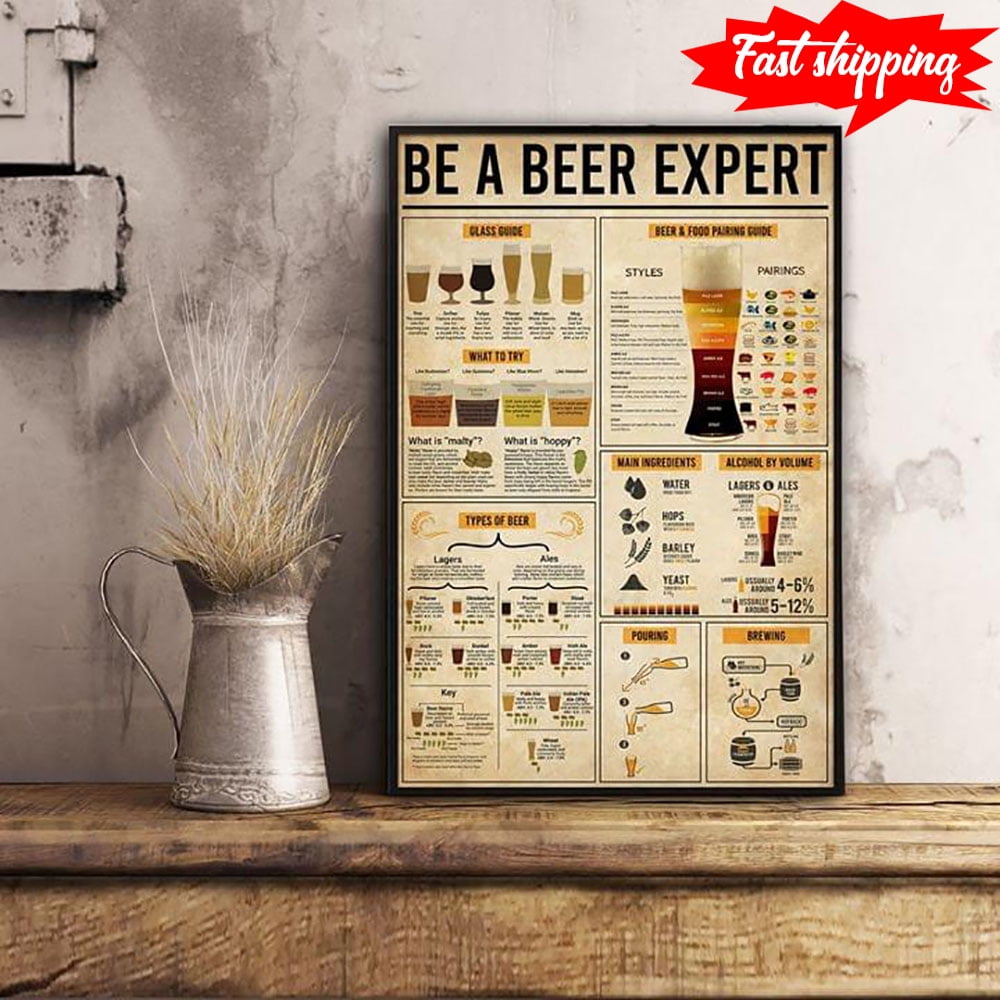 Be A Beer Expert 24 x 36 Inch Poster - Walmart.com