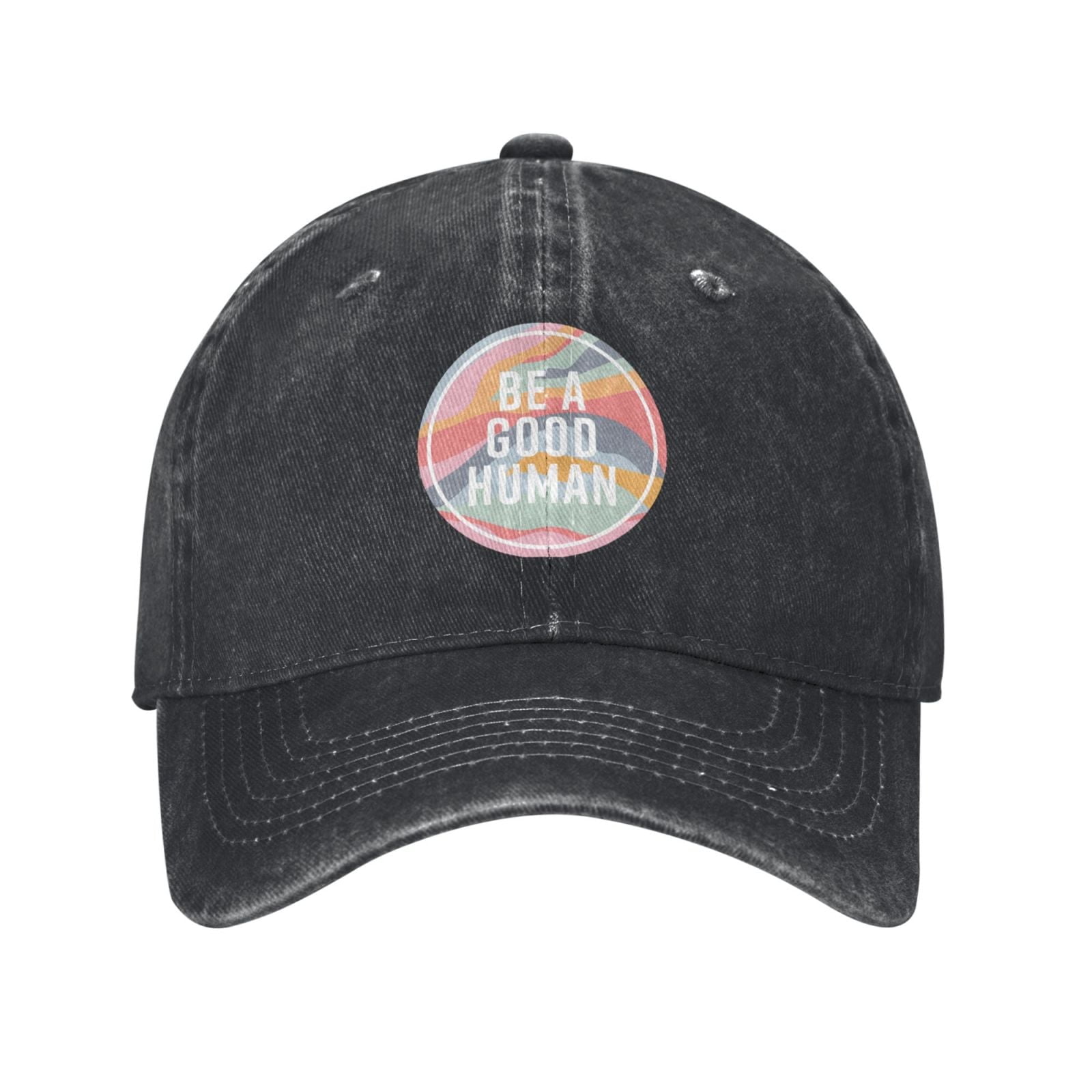 Be A Good Human Unisex Denim Baseball Cap Adjustable Vintage Trucker ...