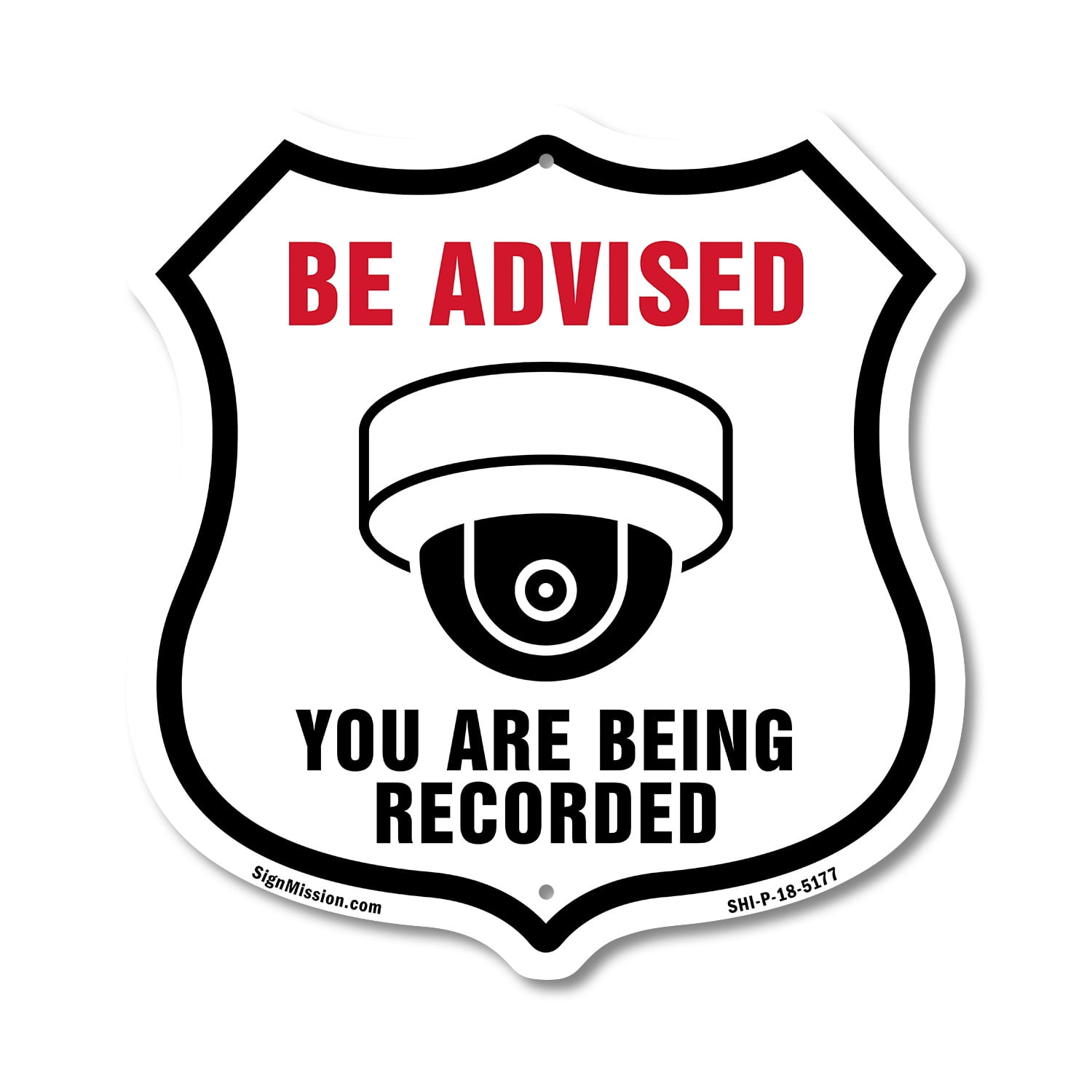 Be Advised You Are Being Recorded (2 Pack) 18 inch X 18 inch Shield ...