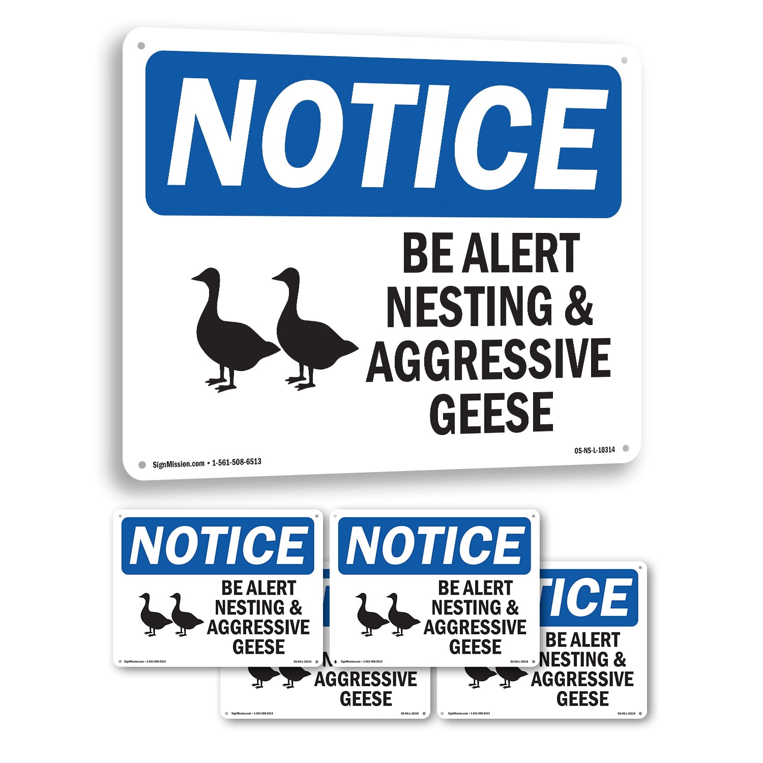 Be Alert Nesting And Aggressive Geese OSHA Notice Aluminum Sign 24 Inch ...