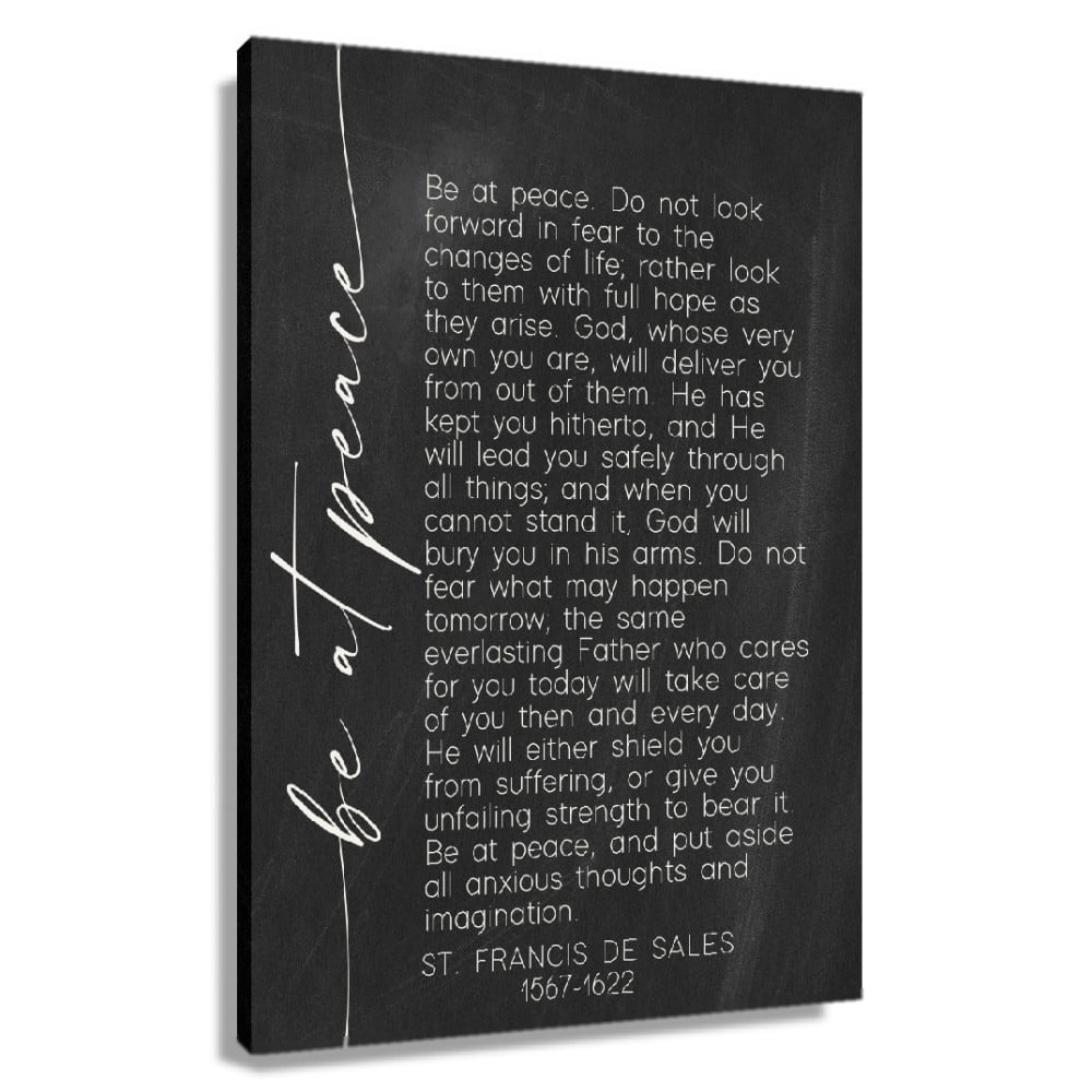 Be At Peace Prayer St. Francis De Sales Quotes Wall Art Prints Poster ...