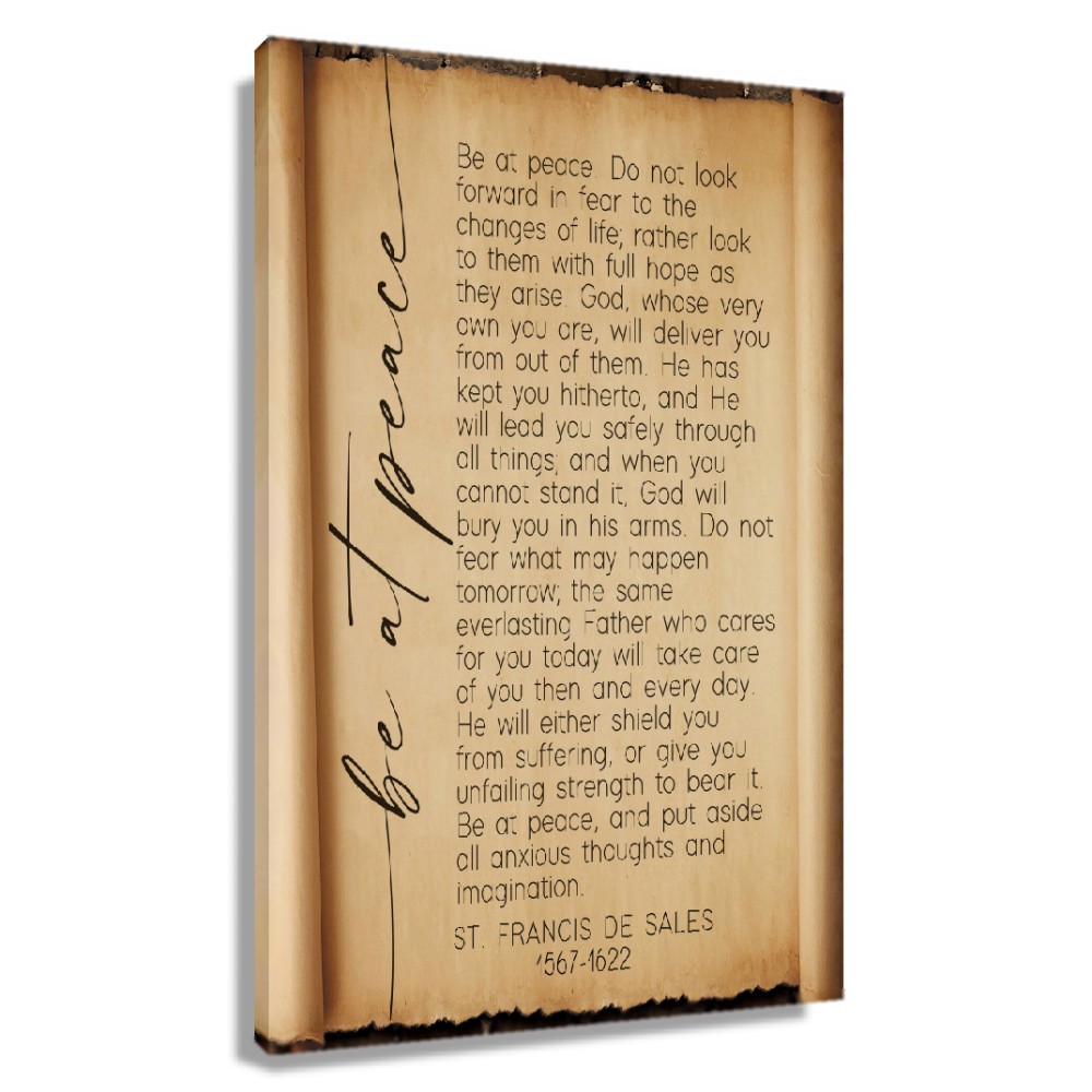 Be At Peace Prayer St. Francis De Sales Quotes Wall Art Prints Poster ...