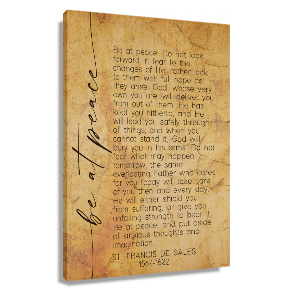 Be At Peace Prayer St. Francis De Sales Quotes Wall Art Vintage Prints ...