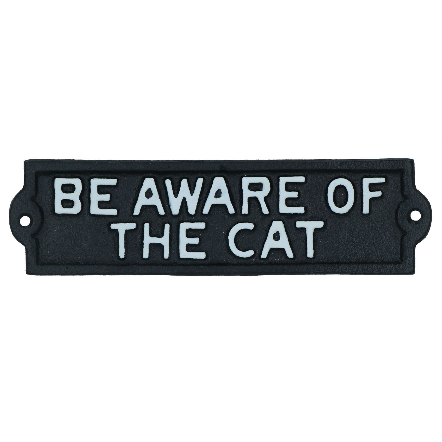 Be Aware Of The Cat Sign Plaque Cast Iron Garden House Wall Fence Gate ...