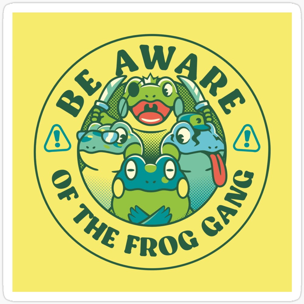 Be Aware Of The Frog Gang Sticker Phone Decal Water Bottle Stickers Car ...
