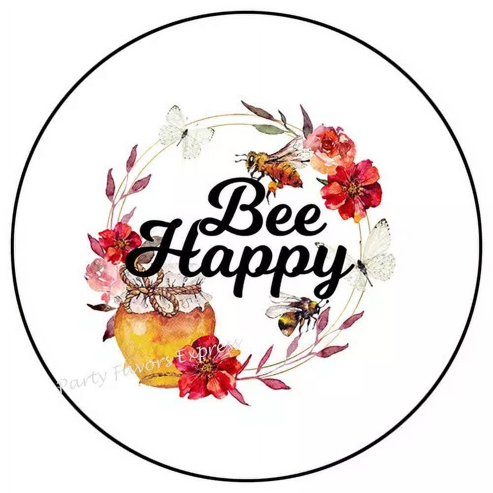Be Bee Happy Honey Wreath Sticker Party Favors Sticker Envelope Seals ...