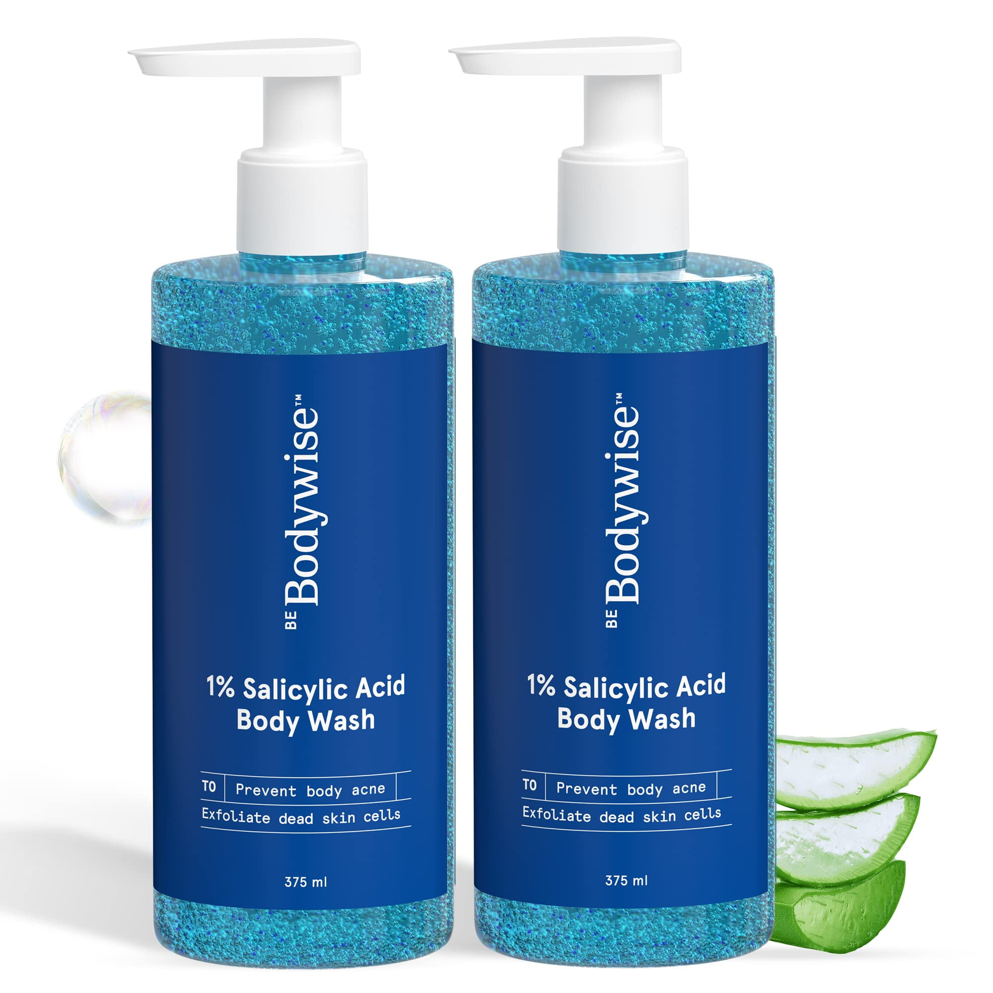 Be Bodywise 1% Salicylic Acid Body Wash, 750Ml With Loofah (Pack Of 2 ...