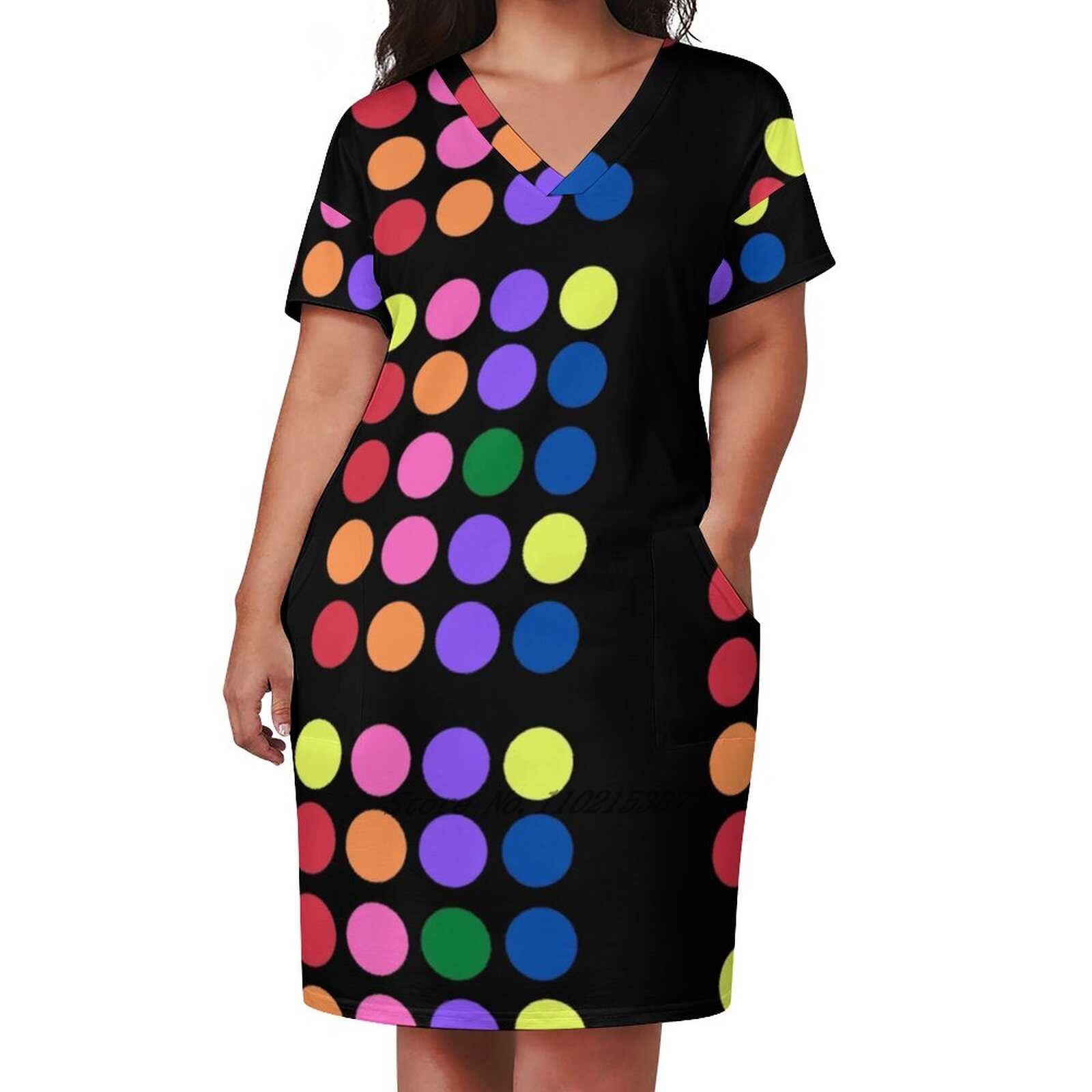 Be Bold. Be Expressive. Street Art. Circles Loose Pocket Dress Print ...