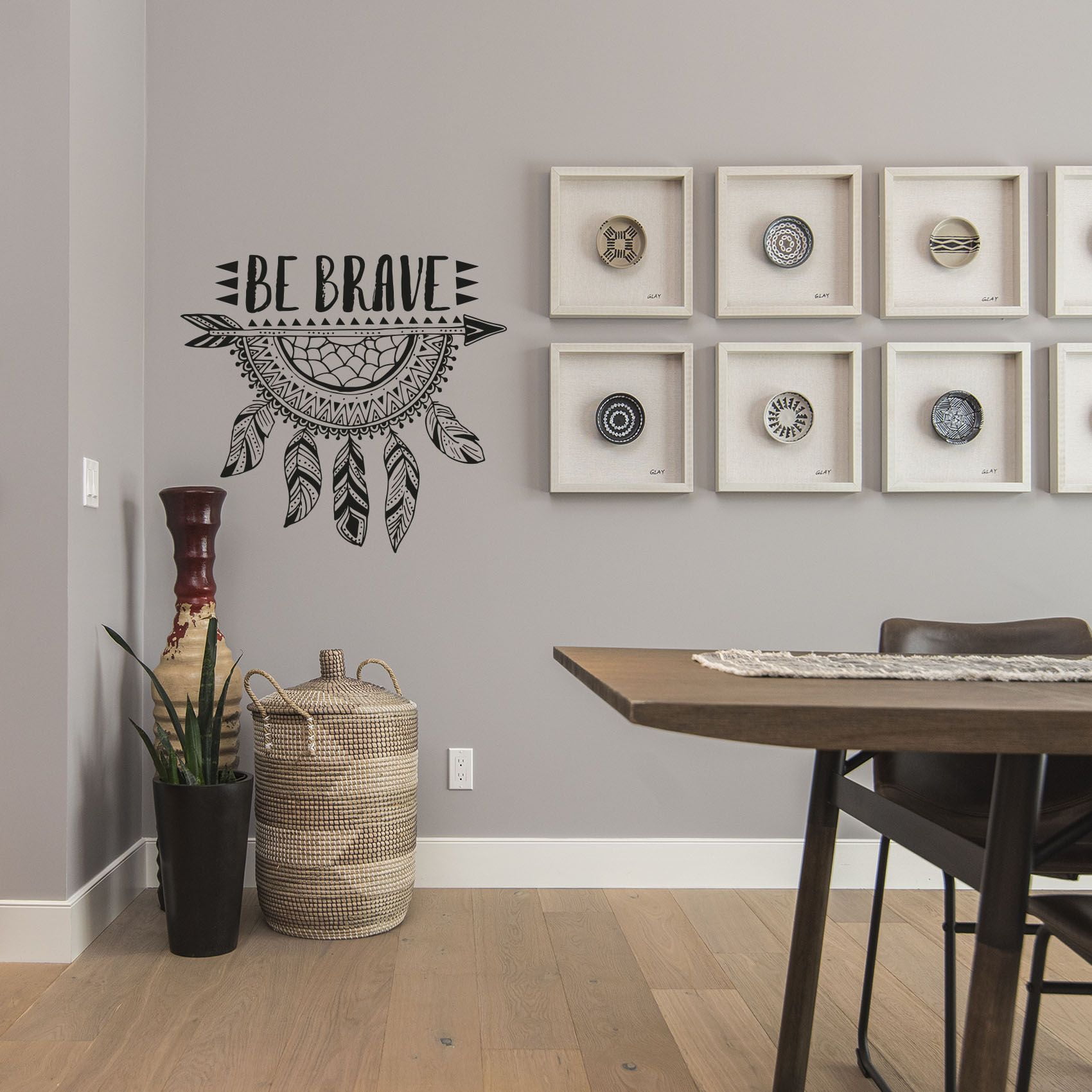 Be Brave Dream Catcher Boho Arch Abstract Modern Bohemian Accent Wall ...