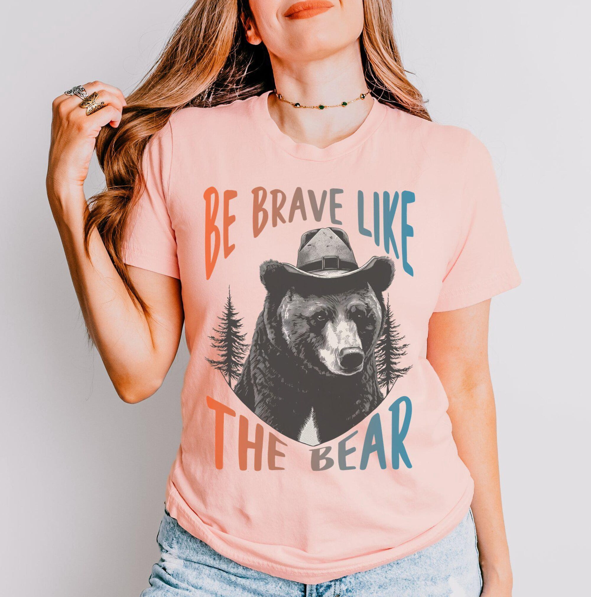 Be Brave Like The Bear Shirt Motivational Animal Tee Forest Bear ...