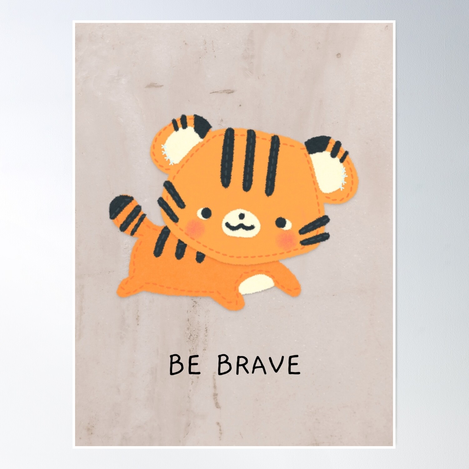 Be Brave Tiger- Vintage Wall Arttrendy Retro Print Room Decor Wall Art ...