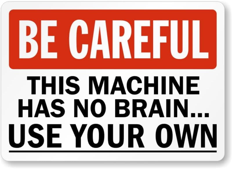 Be Careful Machine Aluminum Weatherproof 8" x 12" Sign P2022b - Walmart.com
