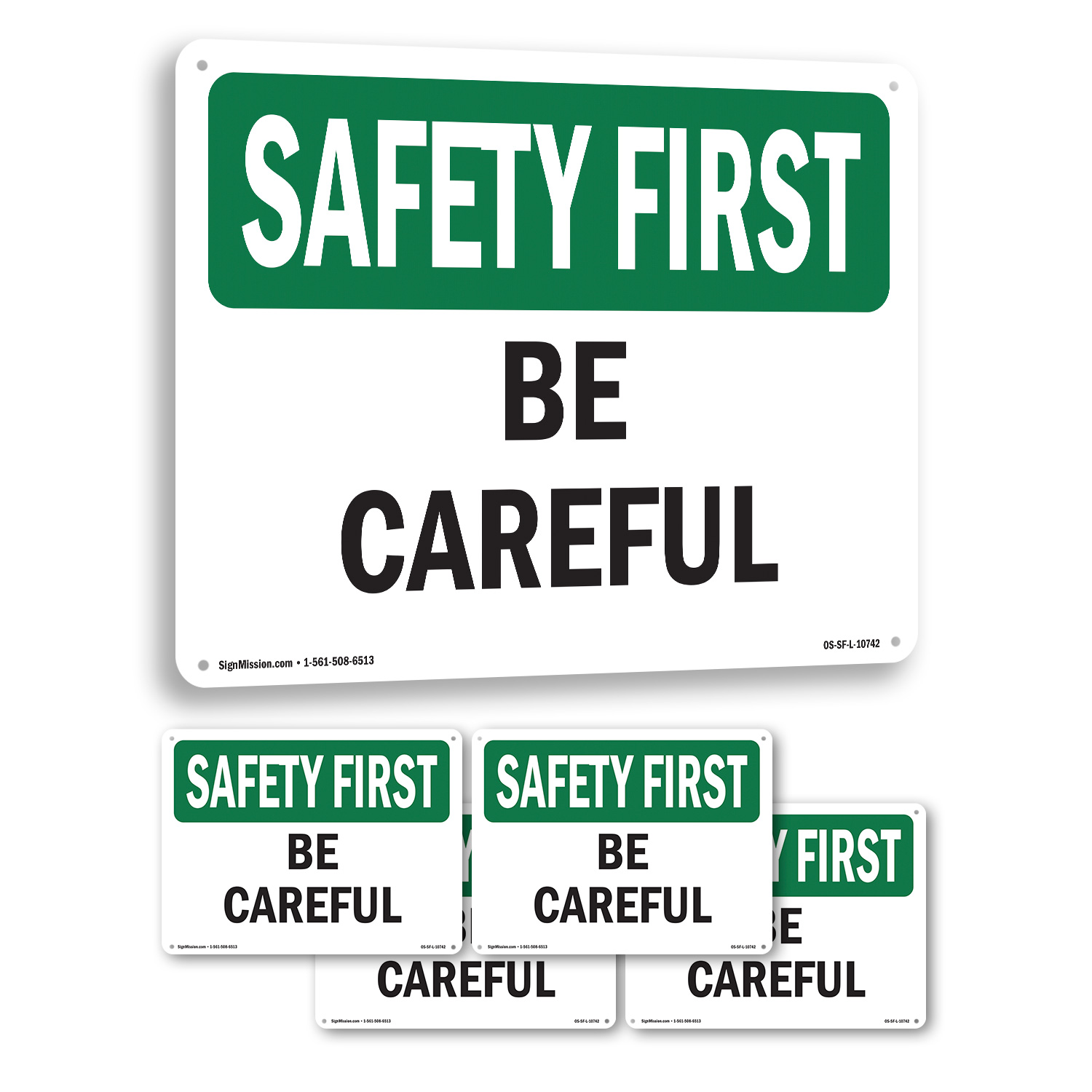Be Careful OSHA SAFETY FIRST Aluminum Sign 24 Inch x 18 Inch - 5 Pack ...