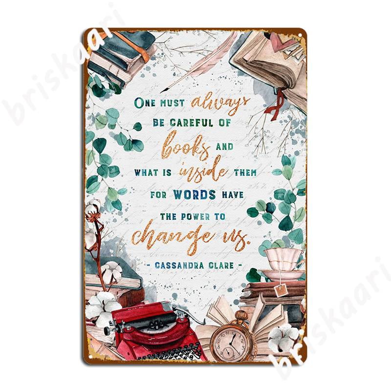 Be Careful Of Books Poster Metal Plaque Garage Club Vintage Wall Cave ...