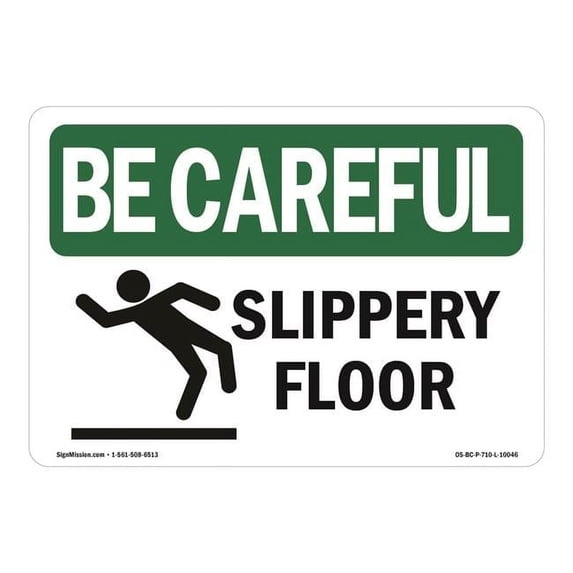 Be Careful Slippery Floor OSHA Decal Sign - Walmart.com